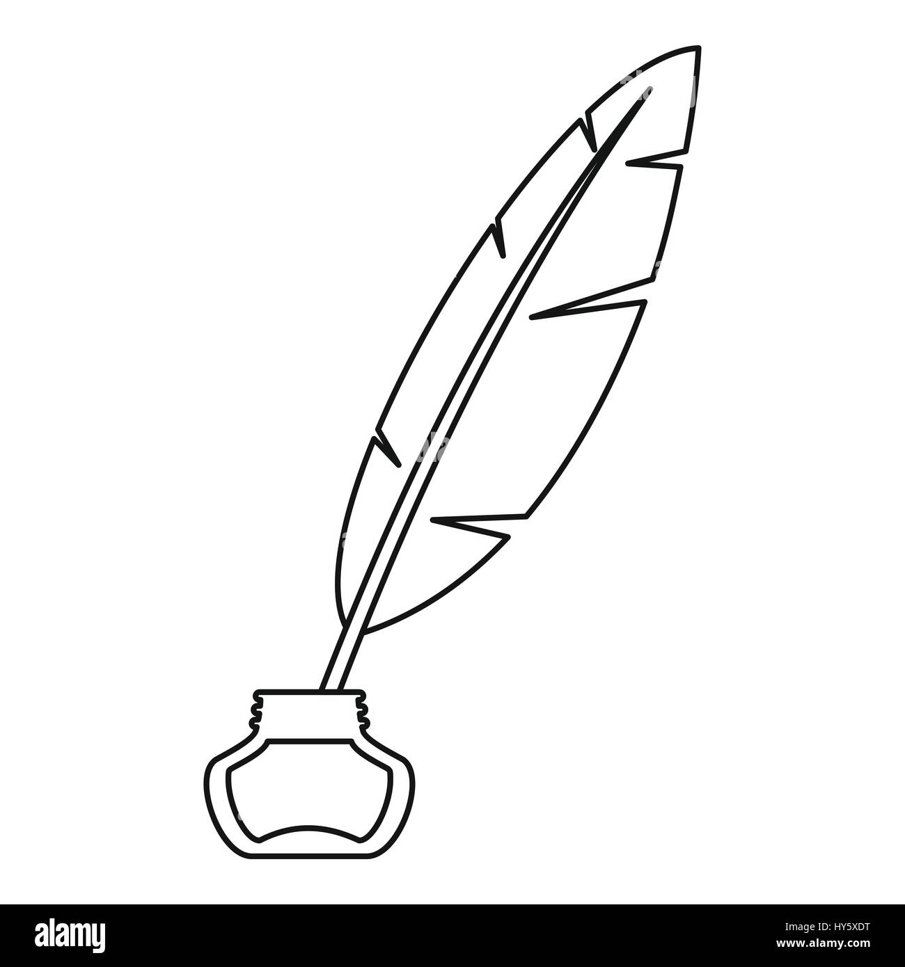 Tinte mit Stift-Symbol, Umriss-Stil Stock-Vektorgrafik - Alamy