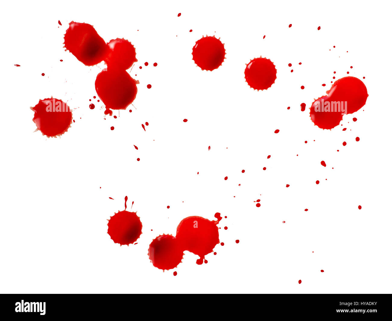 Blutstropfen. Isoliert auf weiss Stockfotografie - Alamy