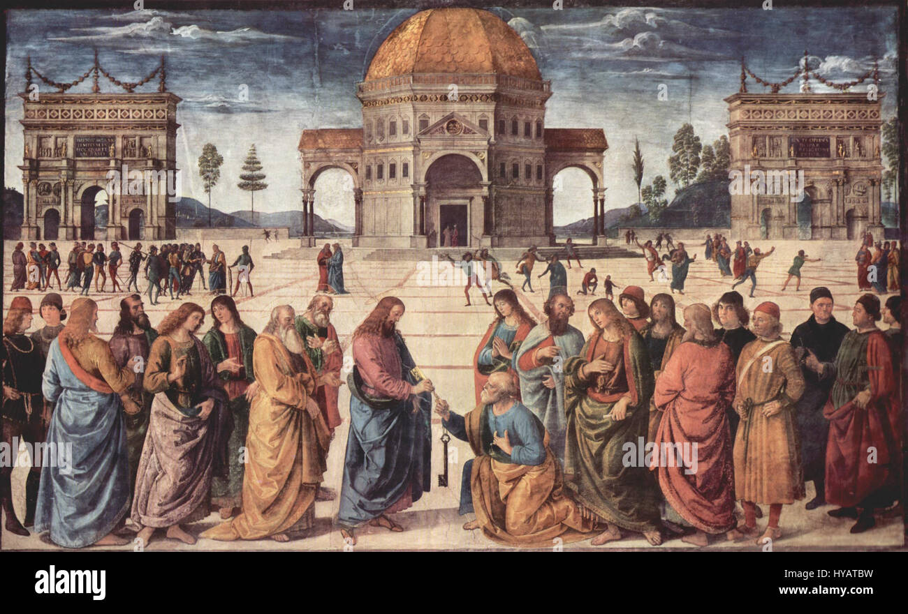 Dieses Kunstwerk stammt von Pietro Perugino, einem italienischen ...