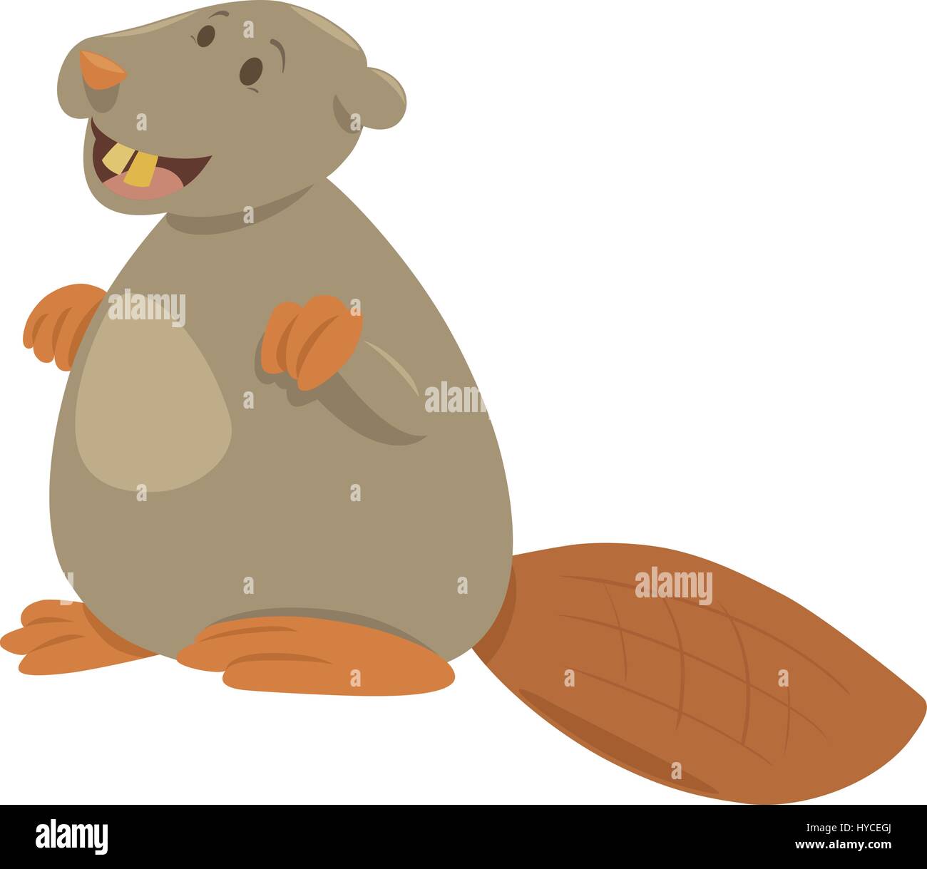 Cartoon-Illustration der glückliche Biber Tier Charakter Stock ...