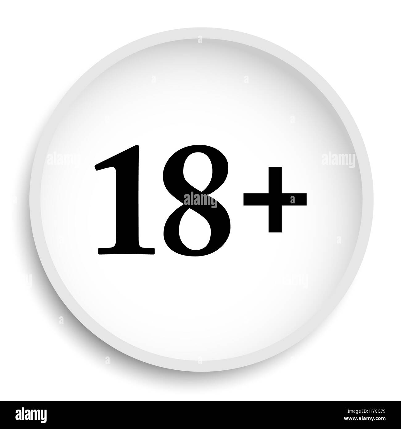 18 plus -Symbol. Website für 18 plus -Taste auf weißem Hintergrund ...