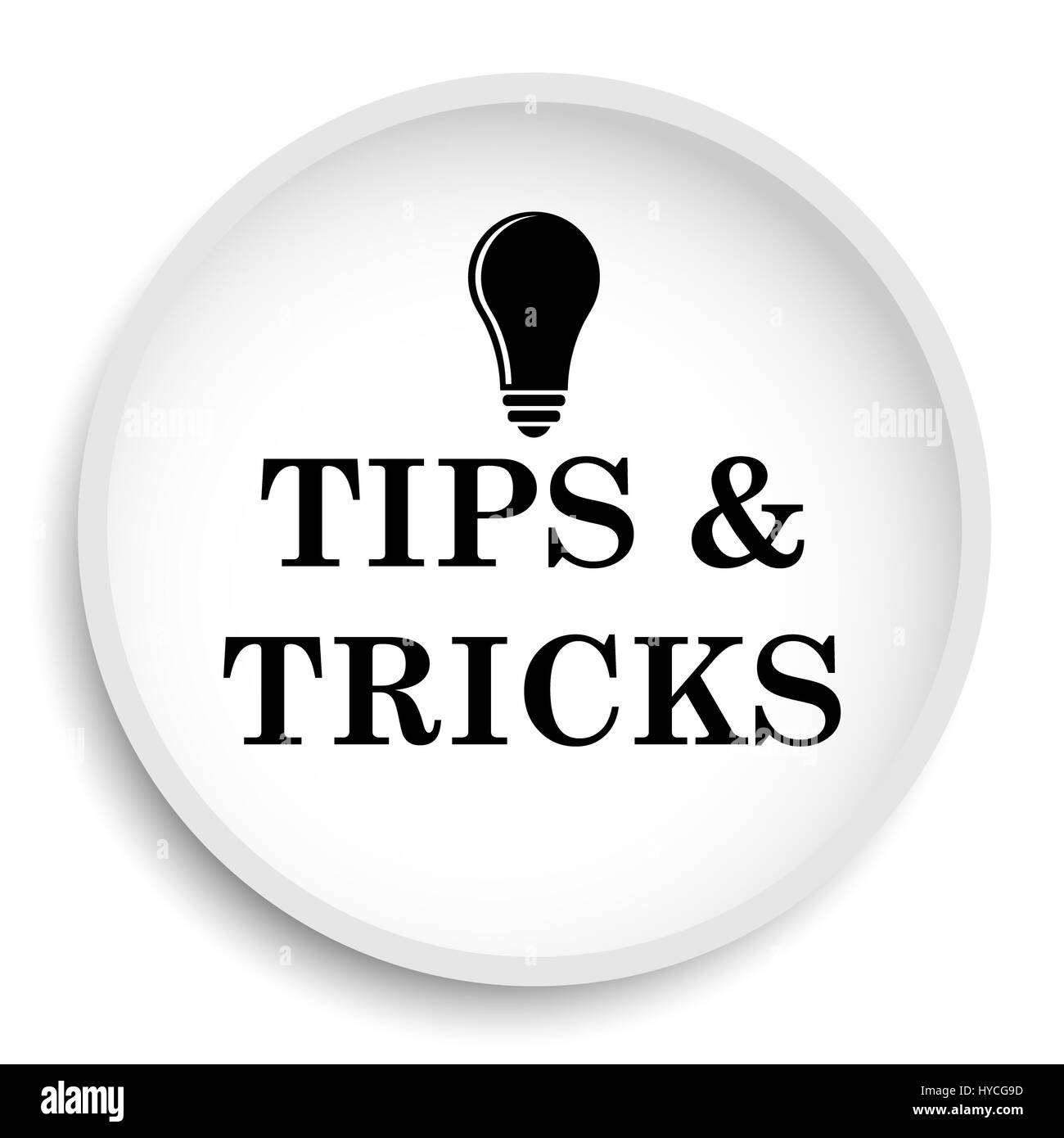 Tipps und Tricks-Symbol. Tipps und Tricks Webseite Taste auf weißem ...