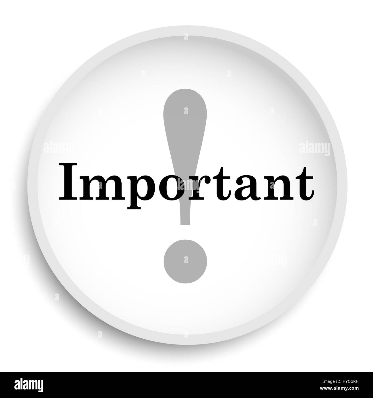 Wichtig-Symbol. Wichtige Website Taste auf weißem Hintergrund ...