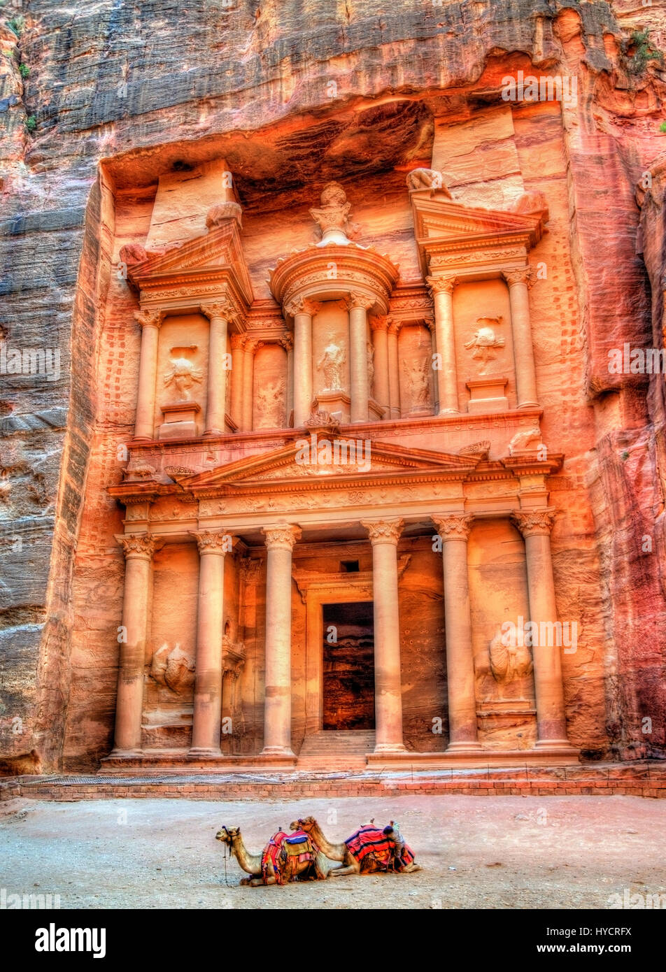 Al Khazneh Tempel in Petra. UNESCO-Weltkulturerbe Stockfotografie - Alamy