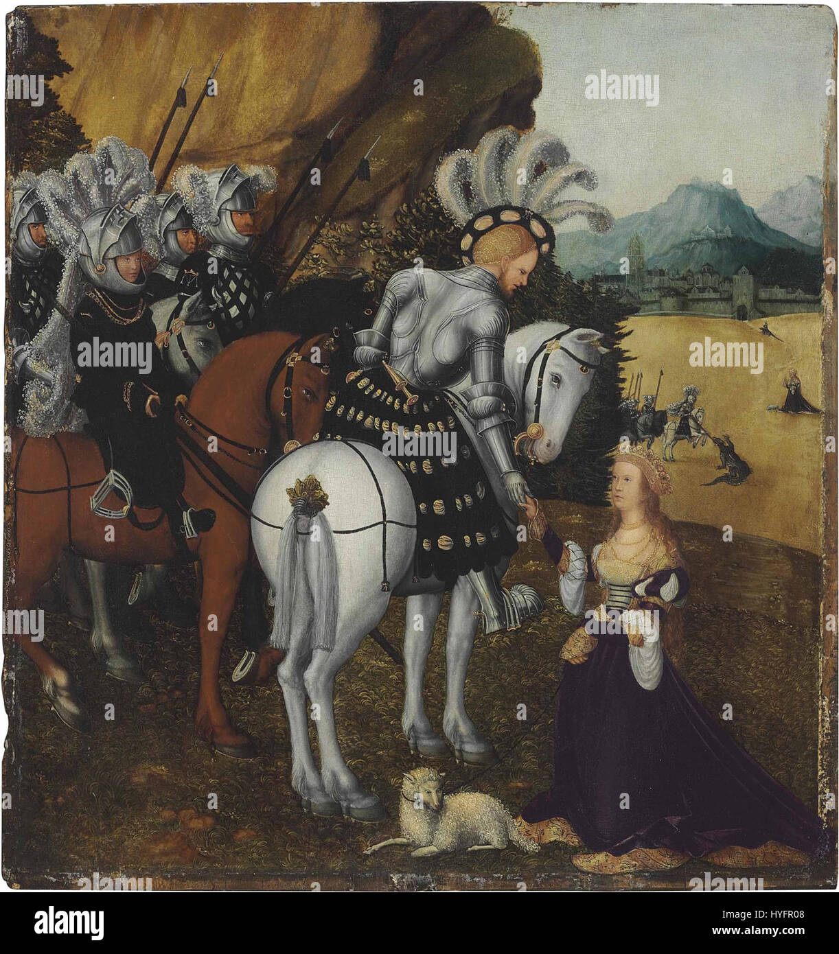 Dieses Porträt, das Lucas Cranach dem Älteren zugeschrieben wird, zeigt ...