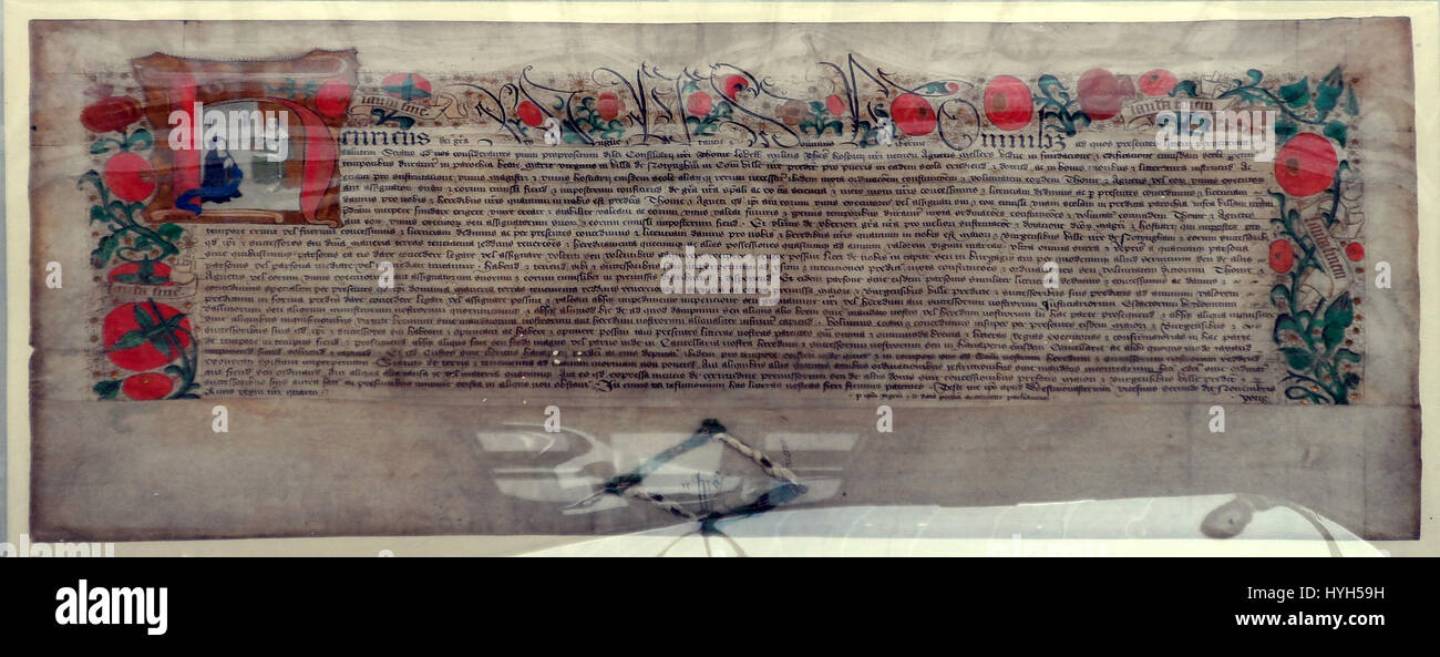 Die Nottingham High School Charter, datiert 1512, markiert die Gründung ...