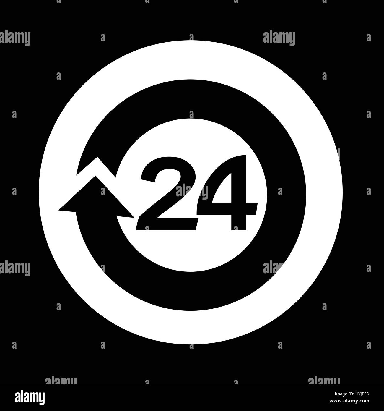 rund um die Uhr Symbol Stock-Vektorgrafik - Alamy