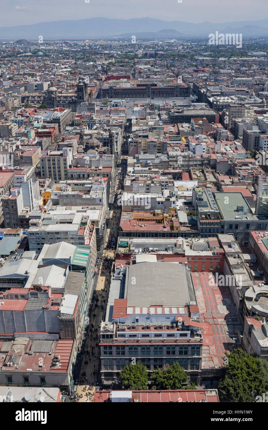 Luftaufnahme von Mexiko Stadtbild von Mirador Torre Latino Stockfotografie - Alamy