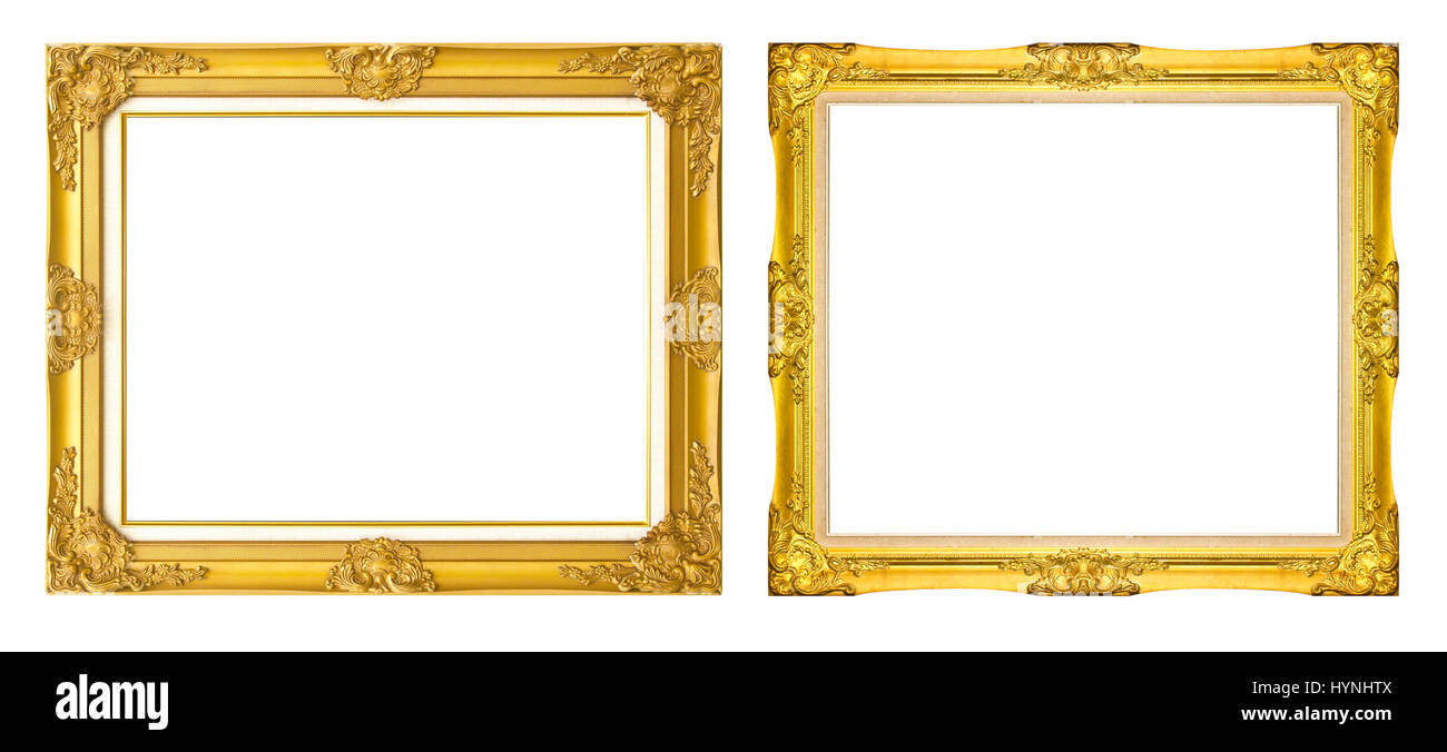 Antik Goldrahmen isoliert auf schwarzen Hintergrund/Gold Bilderrahmen ...