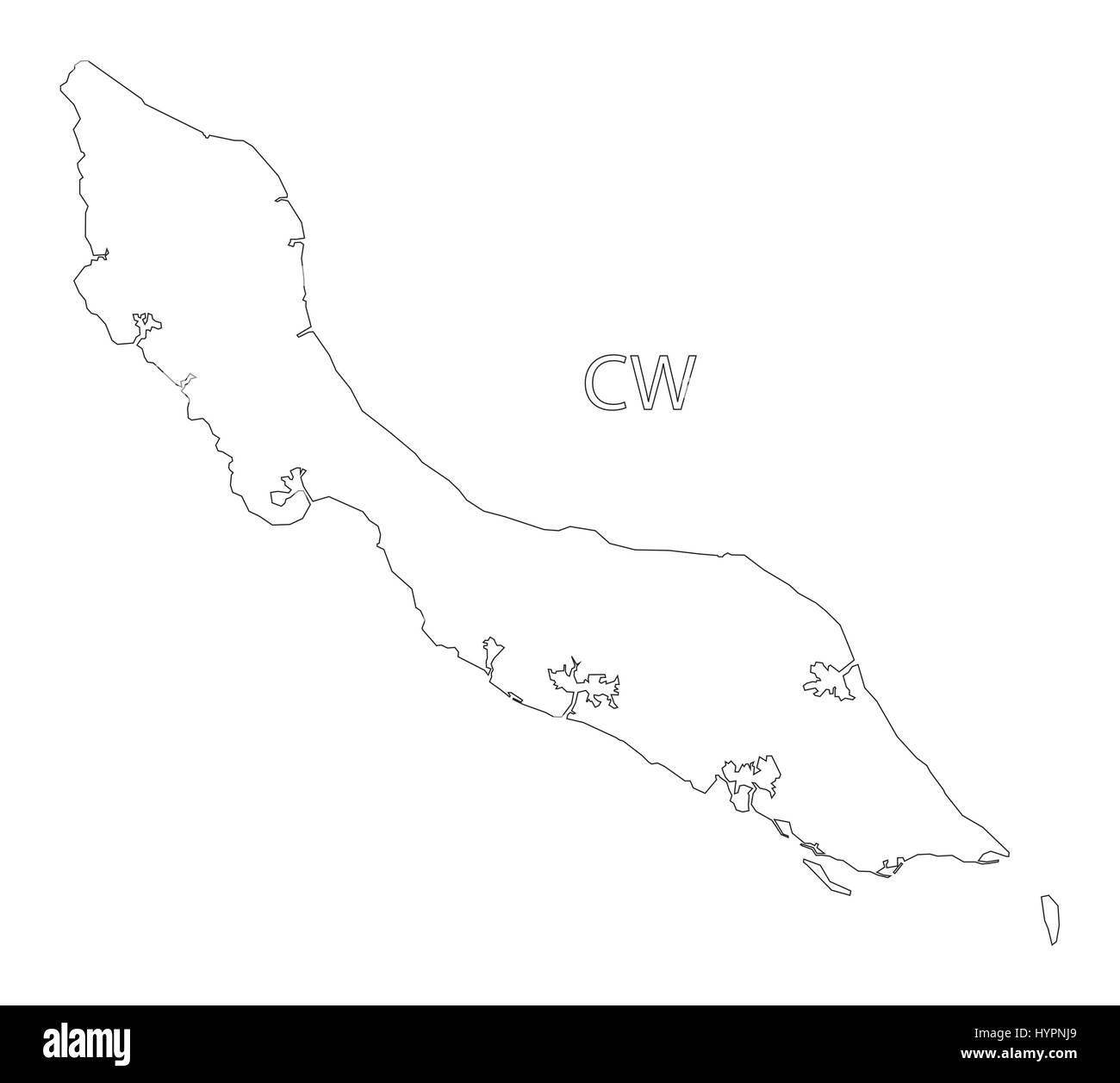 Curacao vector map Ausgeschnittene Stockfotos und -bilder - Alamy