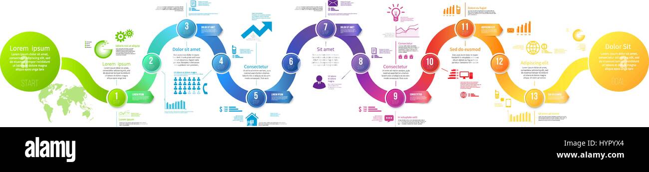 Timeline infographics Stock-Vektorgrafiken kaufen - Alamy