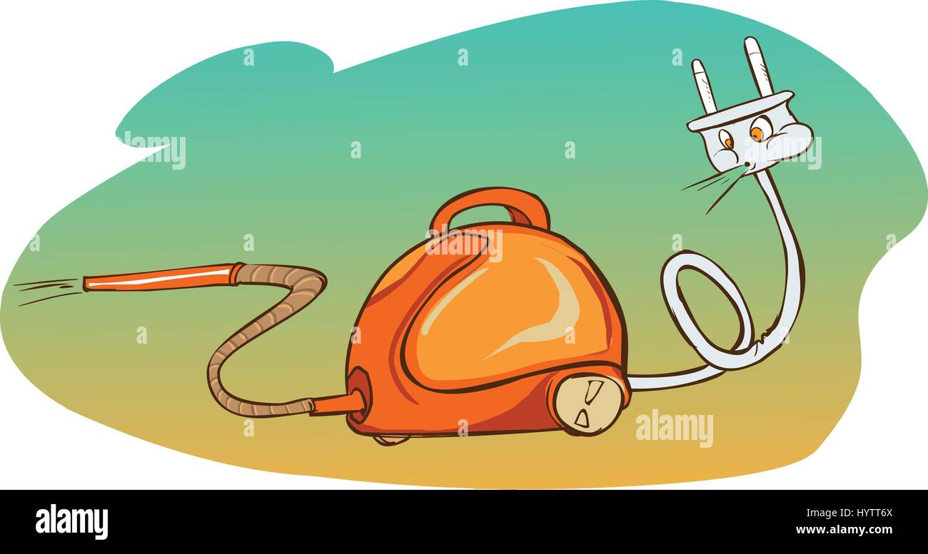 Vektor-Illustration eines Cartoon-Staubsaugers Stock-Vektorgrafik - Alamy