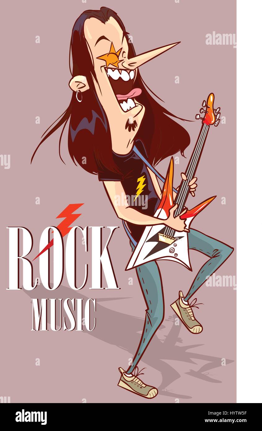Rock singer cartoon Stock-Vektorgrafiken kaufen - Alamy