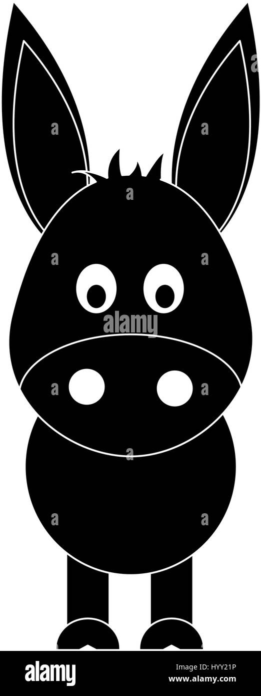 Donkey Animal Cartoon Icon Vector Stockfotos & Donkey Animal Cartoon ...