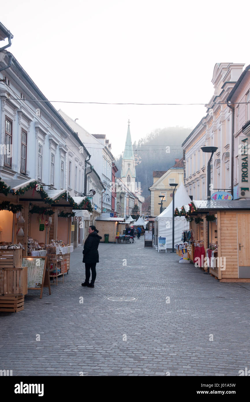 Bild der Weihnachtsmarkt in Celje, Slowenien. Alte und schöne Stadt hat ...