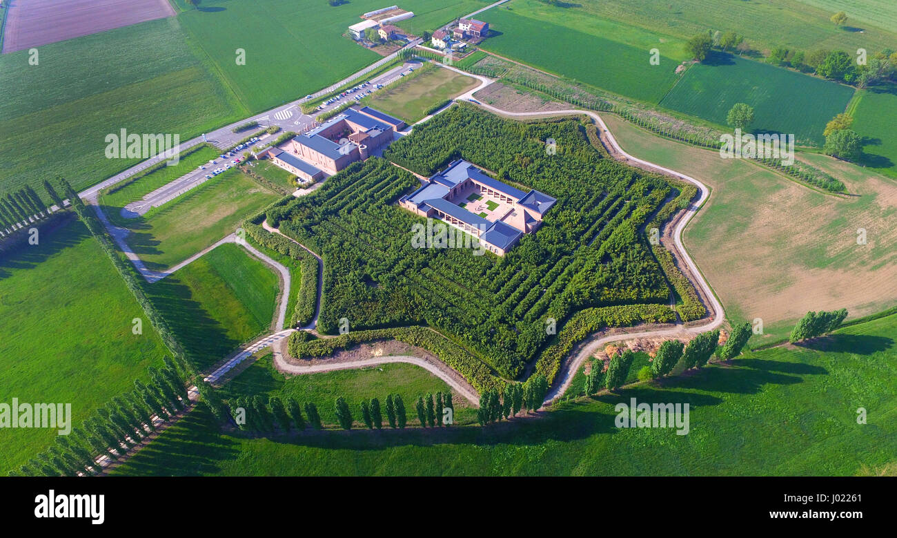 Luftbild auf Labyrinth Masone, Franco Maria Ricci Masone Labyrinth in ...