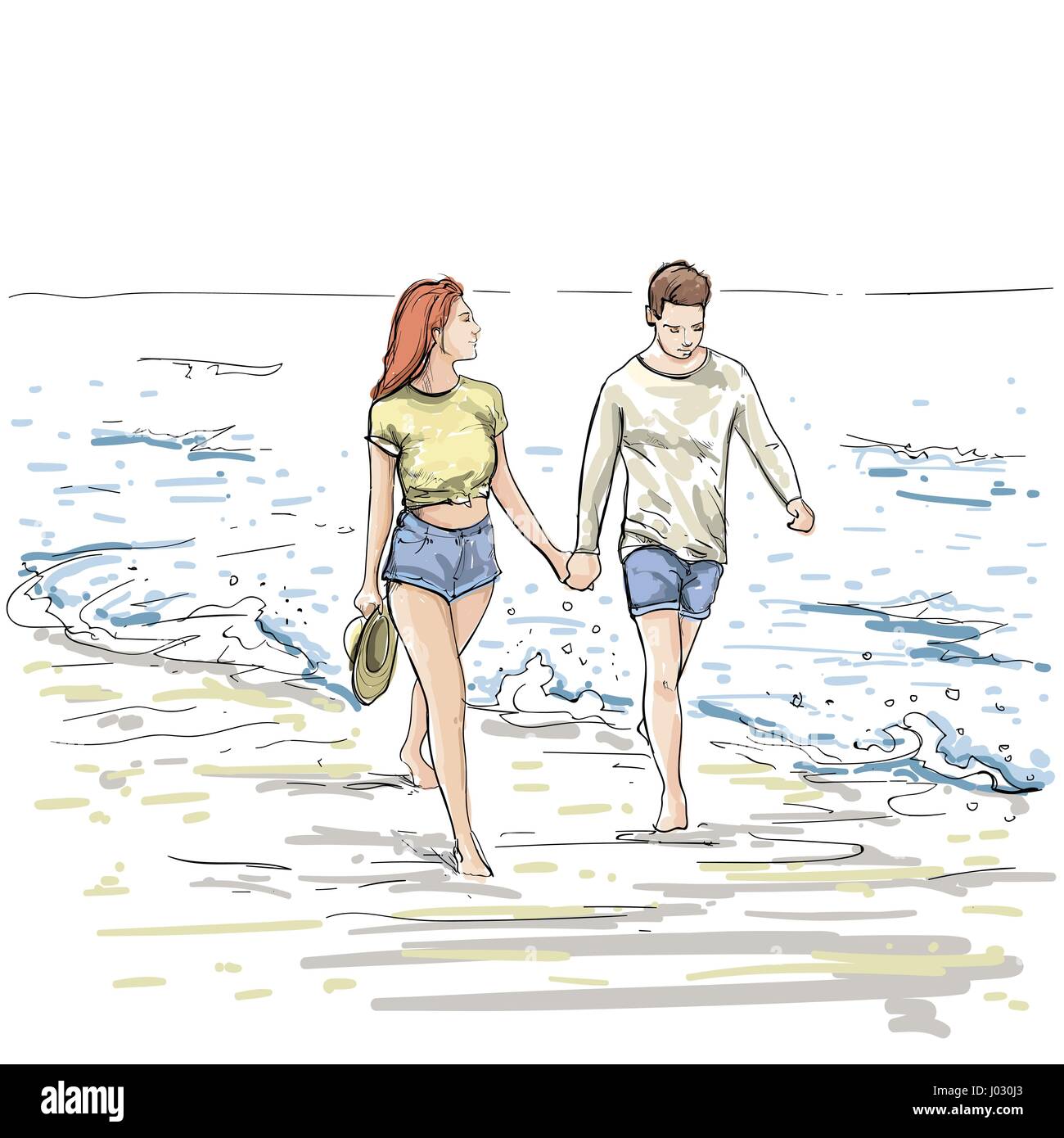 Romantik am strand Stock-Vektorgrafiken kaufen - Alamy