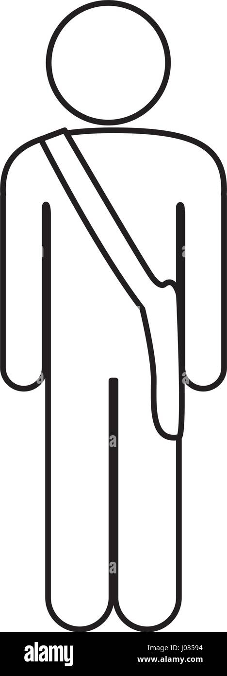 Silhouette Piktogramm Postbote mit dem Aktenkoffer Stock-Vektorgrafik ...