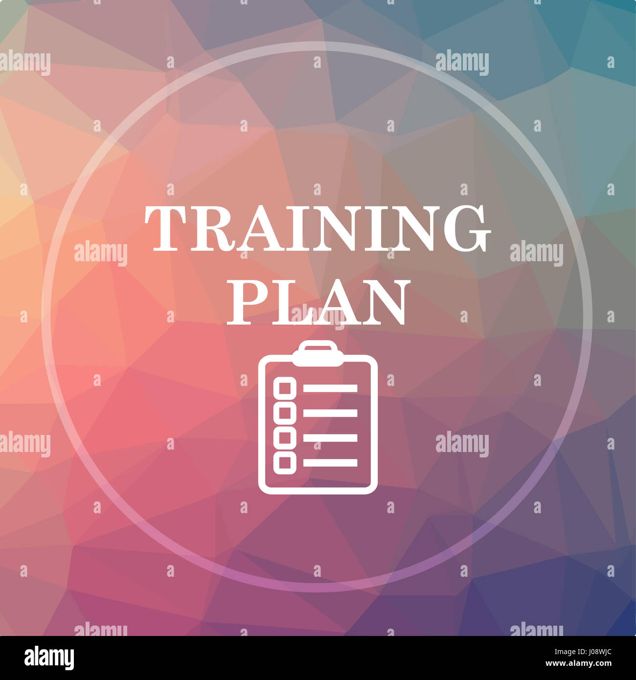 Training Plan Symbol. Training Plan Webseite Taste auf low-Poly ...