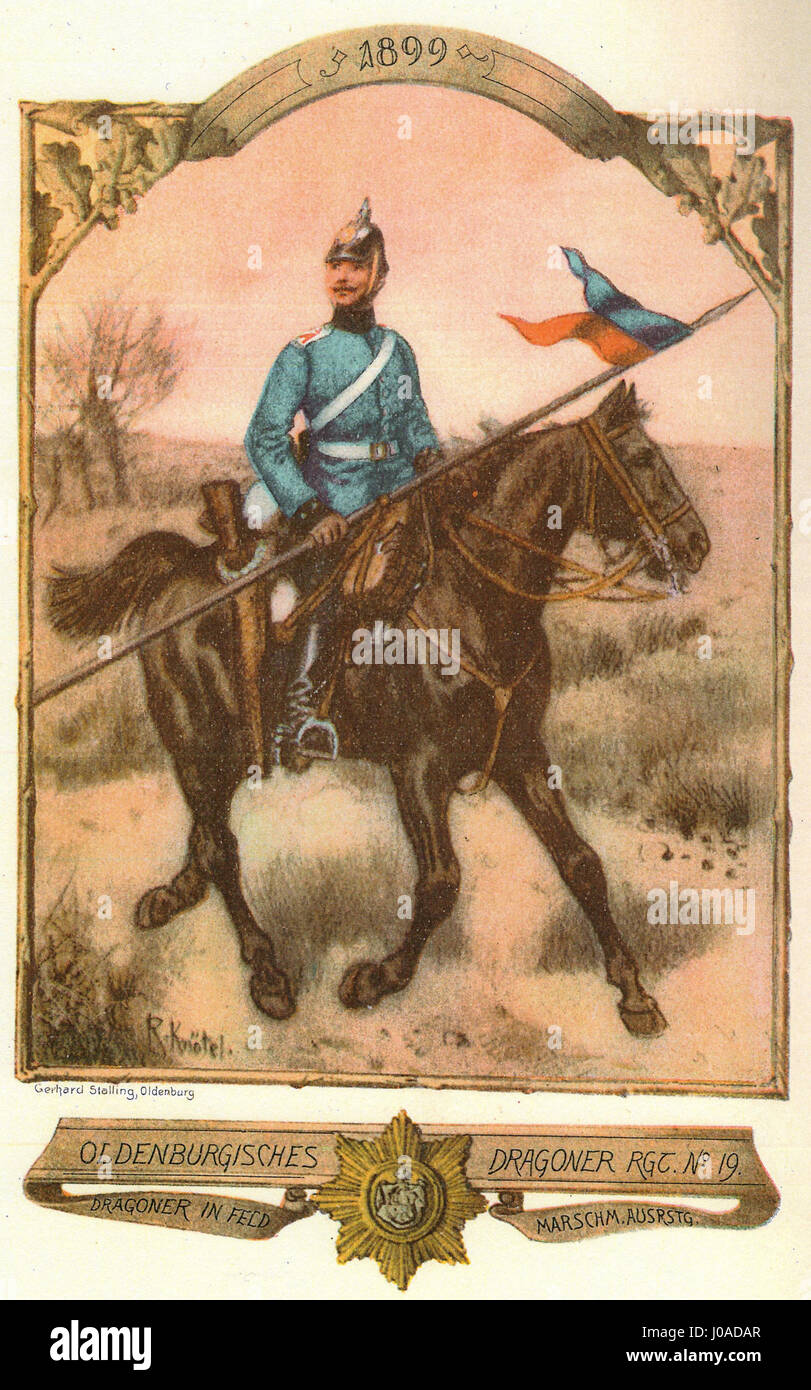 Dragoner des Oldenburgischen Dragoner-Regiments Nr. 19, 1899. Sterben ...
