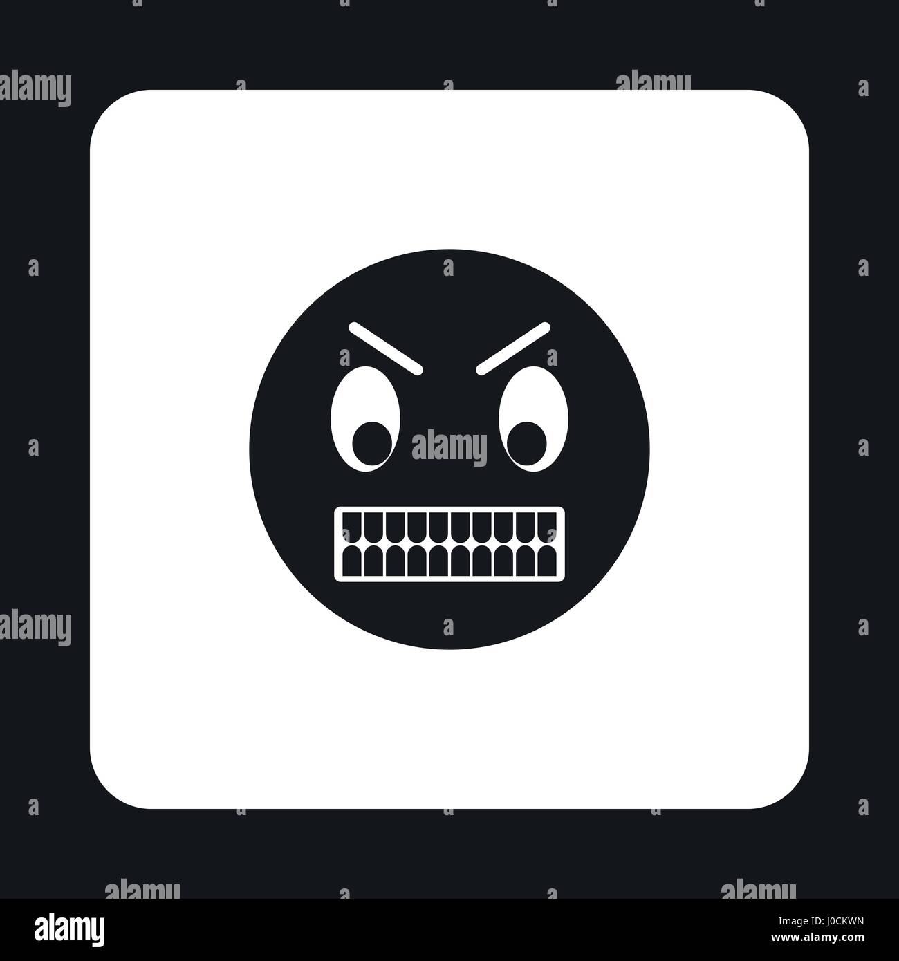 Emoticon in Wut Symbol, einfachen Stil Stock-Vektorgrafik - Alamy