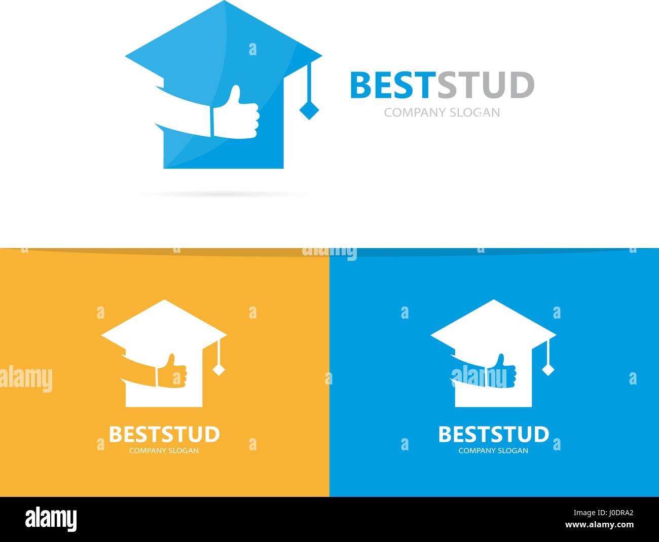 Vektor der graduate Hut und wie Logo-Kombination. Studium und beste ...