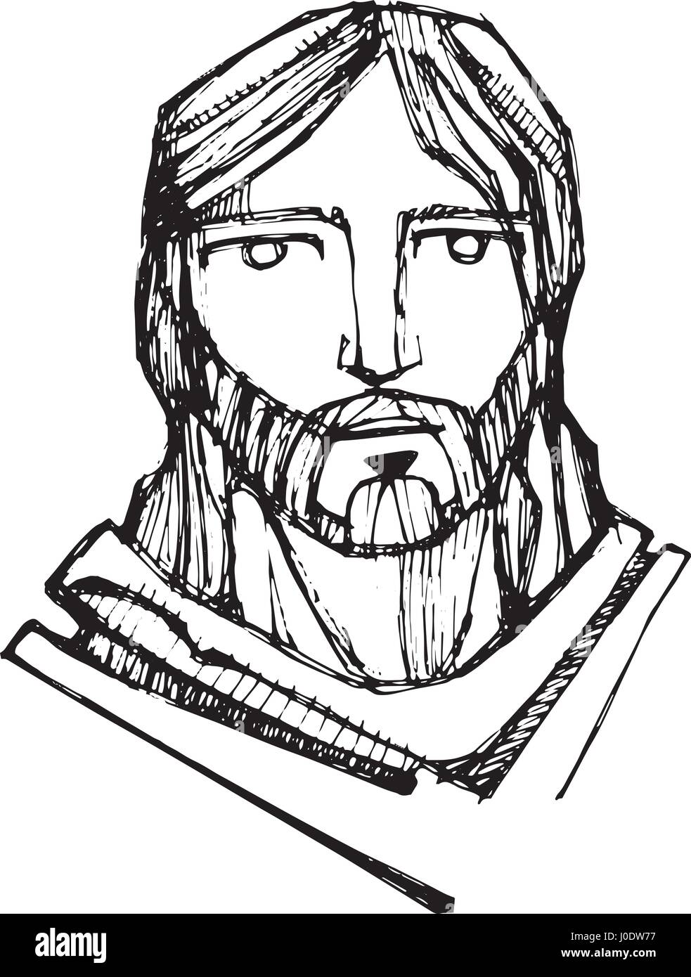 Vektor-Illustration von Hand gezeichnet oder eine Zeichnung Antlitz ...