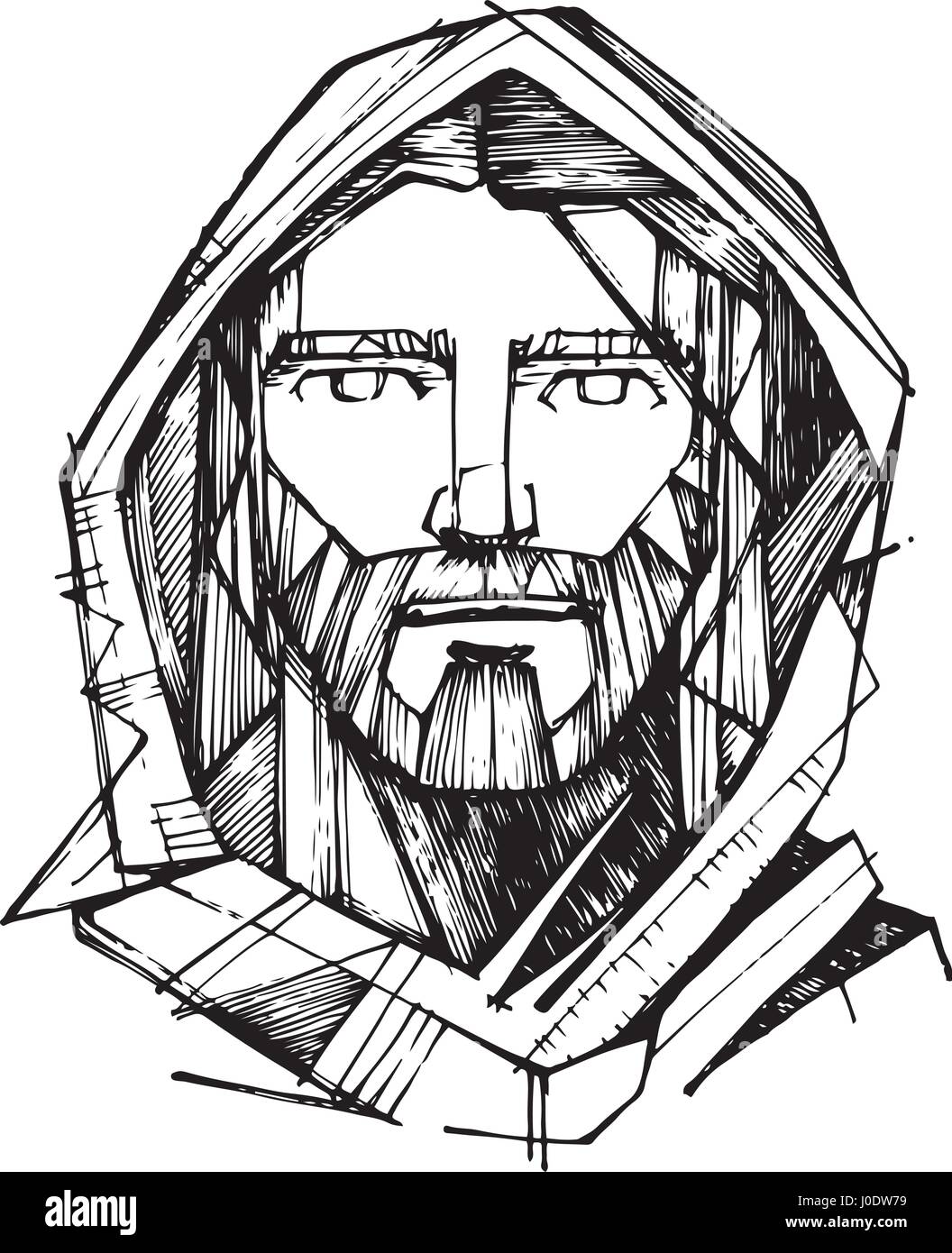 Vektor-Illustration von Hand gezeichnet oder eine Zeichnung Antlitz ...