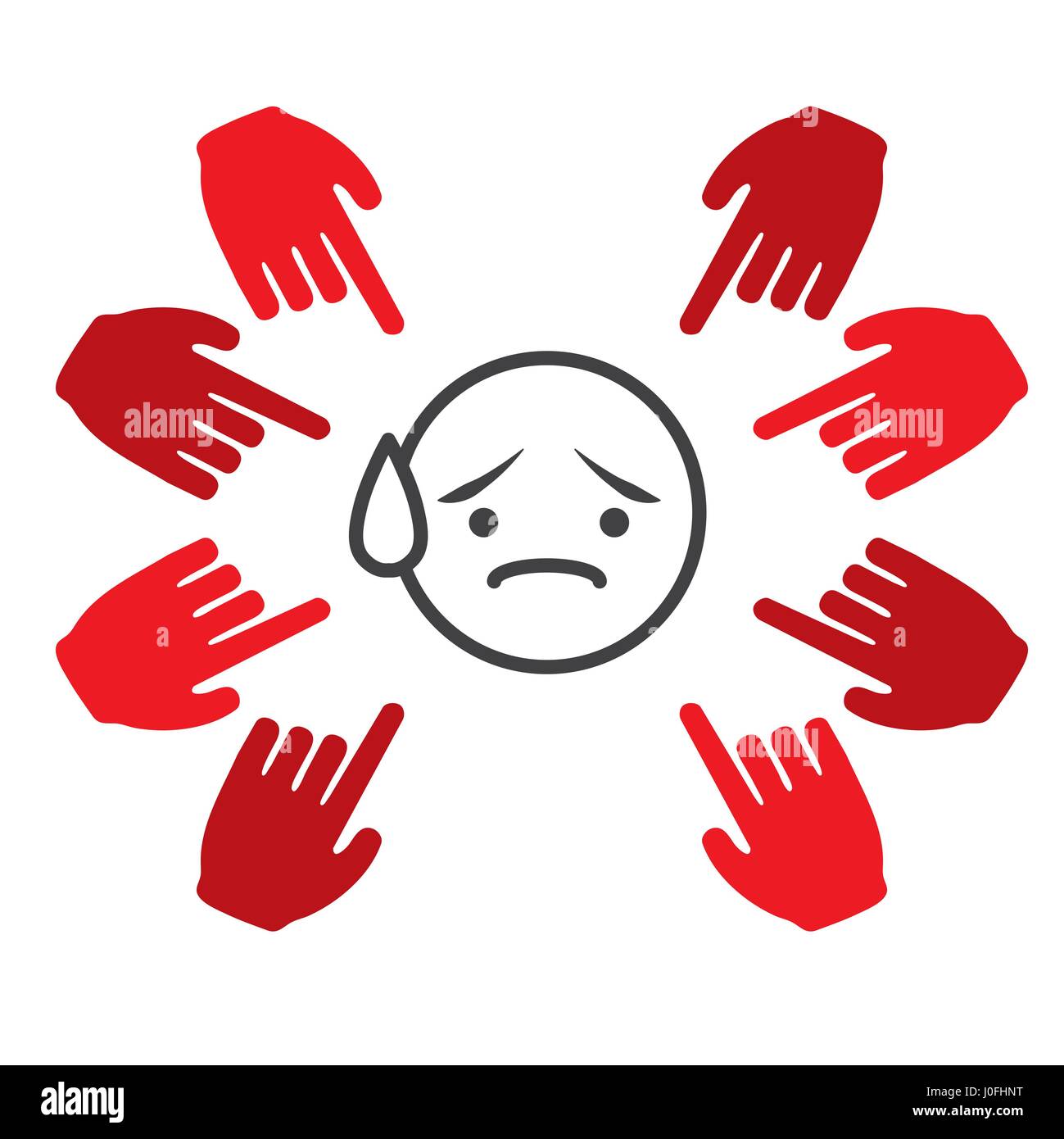 Cyber-Mobbing Grafik mit Opfer und Troll Stock-Vektorgrafik - Alamy