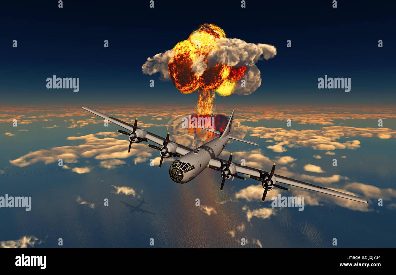 Die Enola Gay A b-29 Superfortress, fallen die ersten jemals Atombombe ...