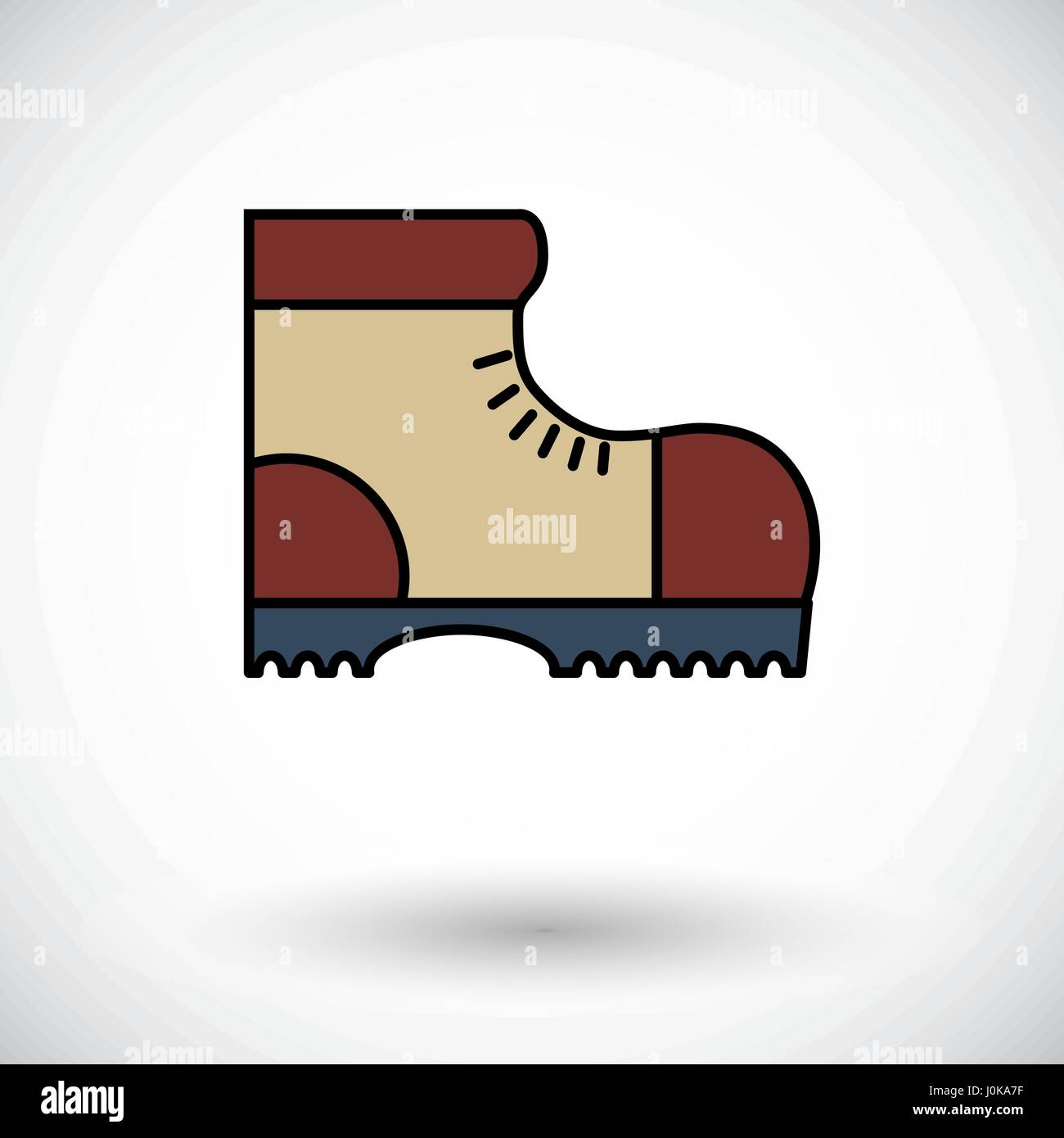 Gute Wanderschuhe. Flach-Symbol auf dem weißen Hintergrund für Web und ...