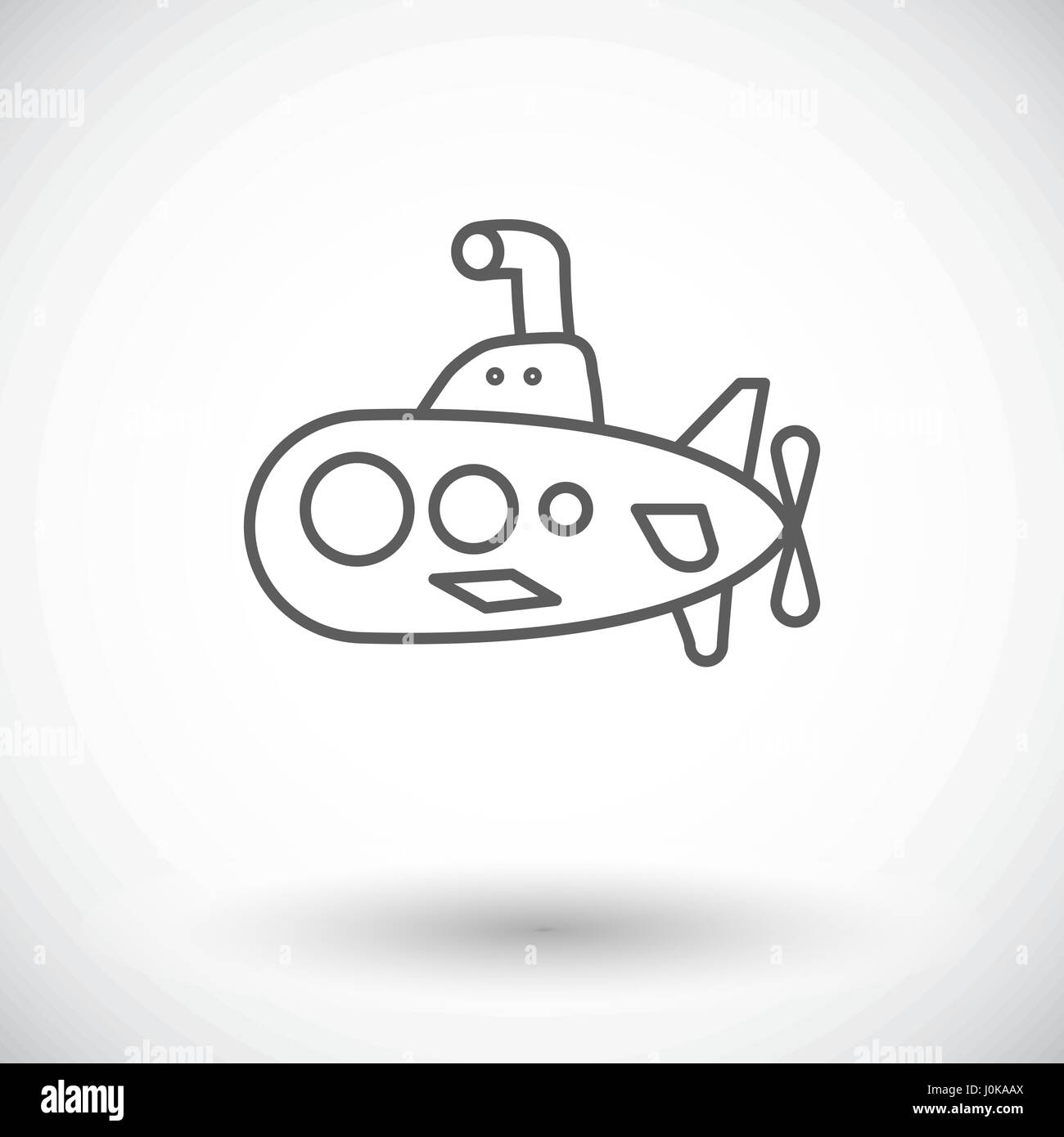 U-Boot-Symbol. Dünne Linie flach Vektor im Zusammenhang mit Symbol für ...