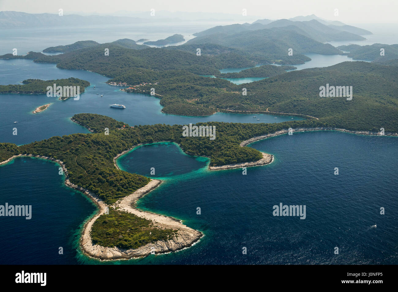 Luftaufnahme der Insel Mljet, Kroatien Stockfotografie - Alamy