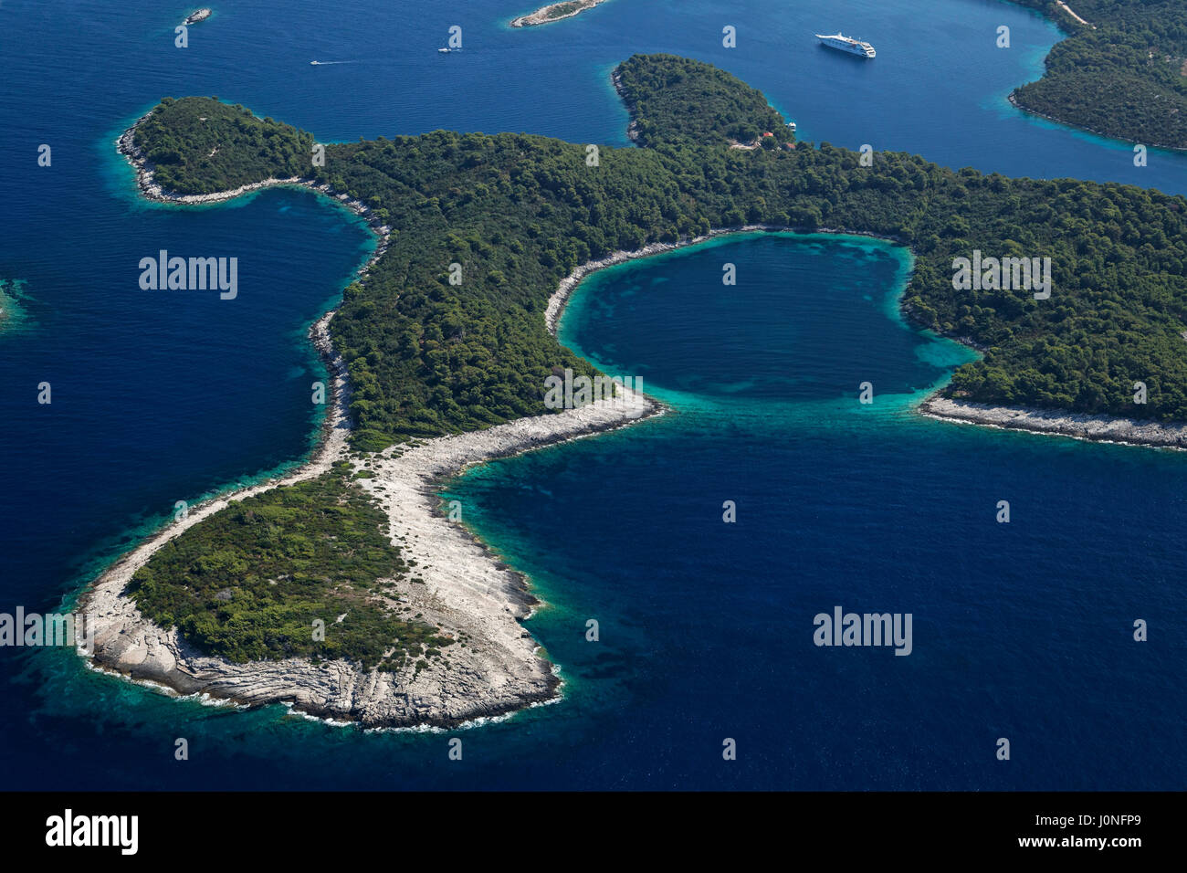 Luftaufnahme der Insel Mljet, Kroatien Stockfotografie - Alamy