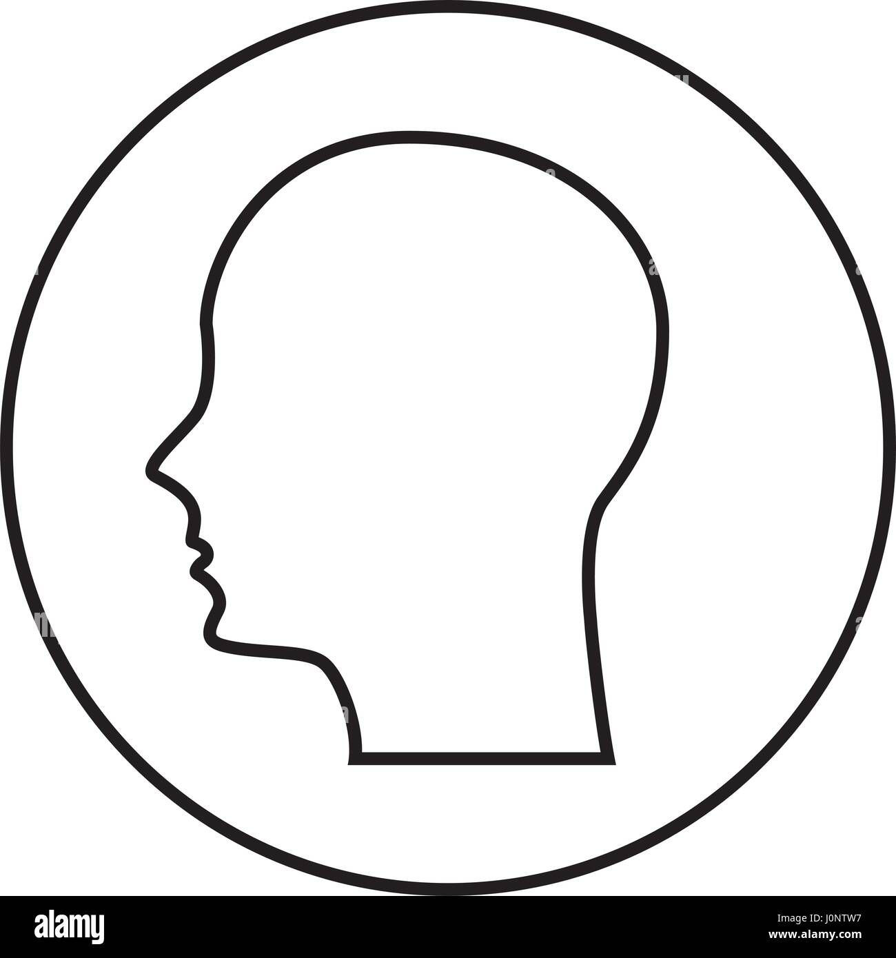 isolierte menschliche Profil-Symbol Stock-Vektorgrafik - Alamy