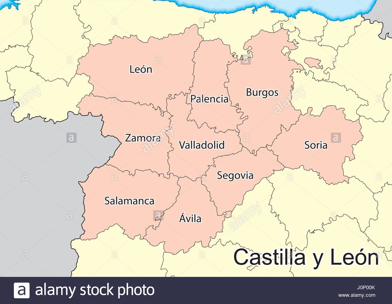 Castile Map Stockfotos und -bilder Kaufen - Alamy
