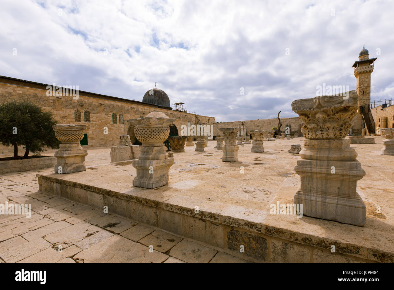 Blick auf Al-Aqsa-Moschee auf dem Tempelberg in Jerusalem. Die ...