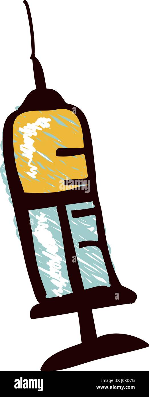 Hand gezeichnete Silhouette mit Buntstift Spritze Stock-Vektorgrafik ...