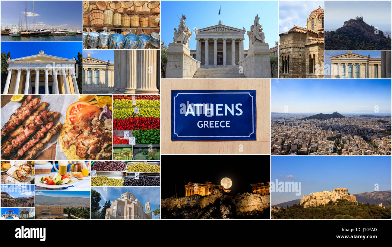 Fotos Collage von Athen - Griechenland Stockfotografie - Alamy