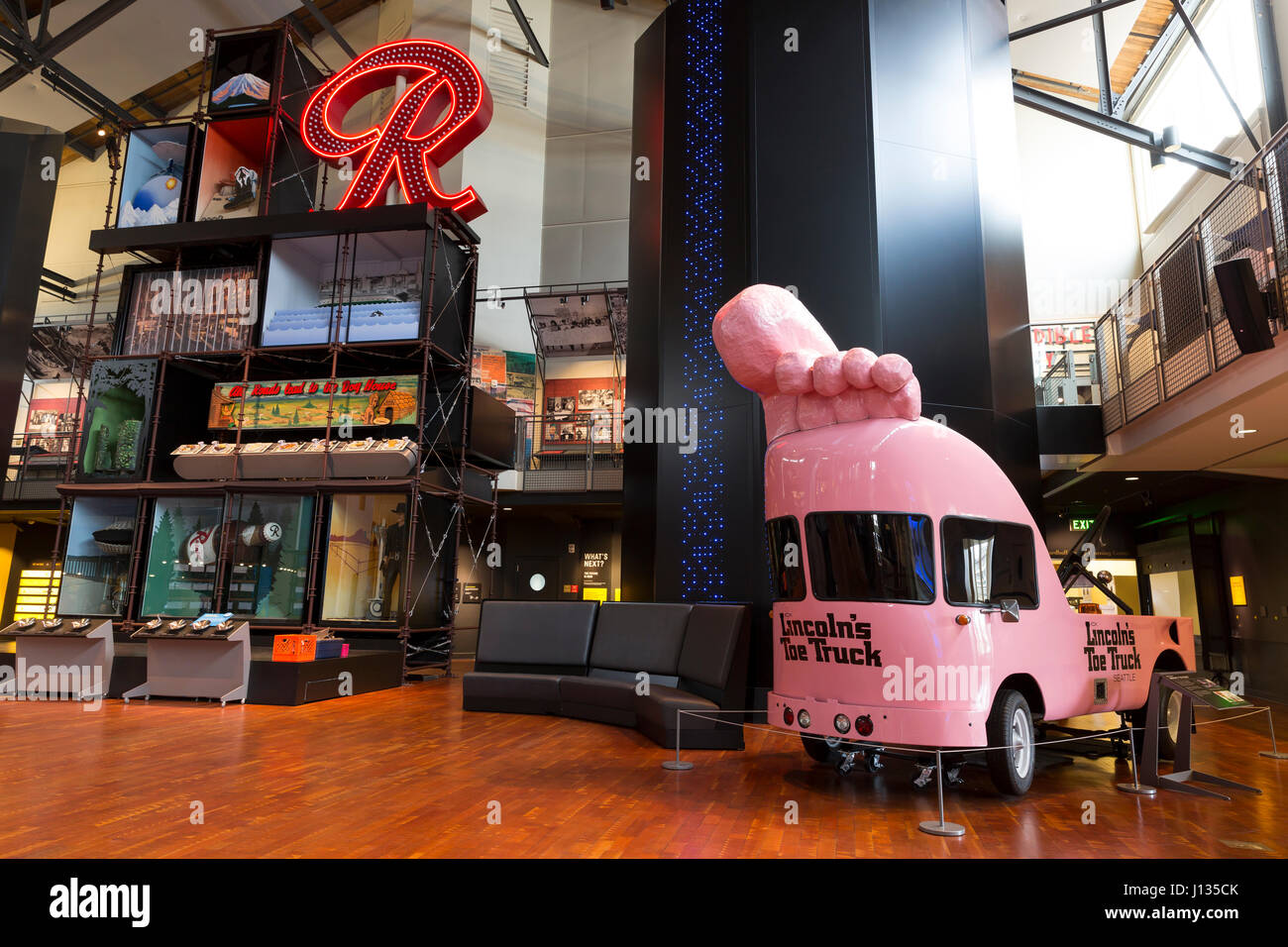 Seattle, Washington: Museum of History & Industrie. Auf der Ausstellung ...