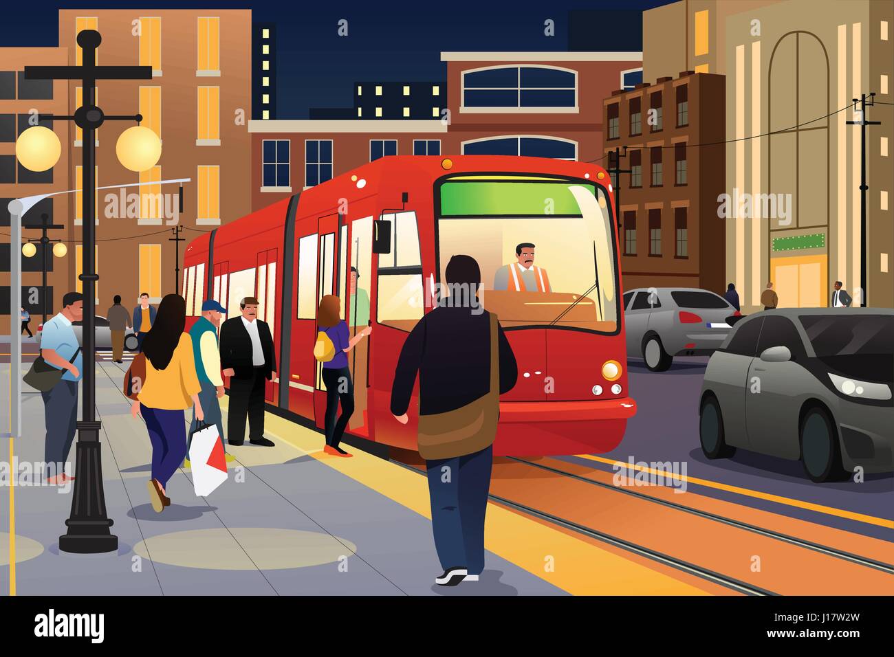 Passagier in einen bus einsteigen Stock-Vektorgrafiken kaufen - Alamy
