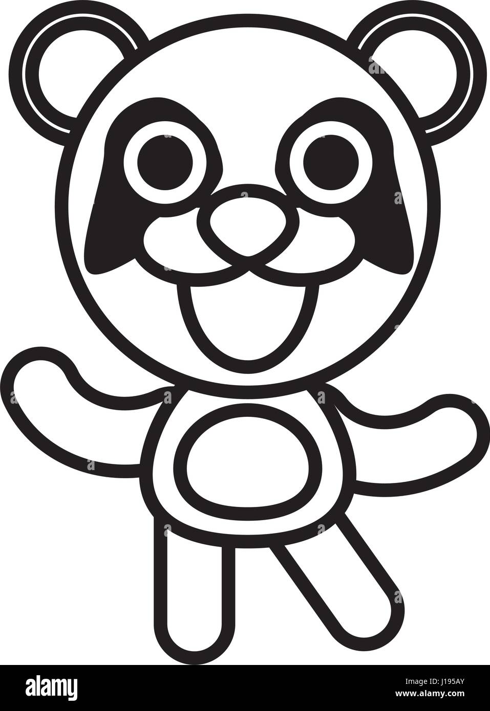 Cartoon Panda Tier Umriss Stock-Vektorgrafik - Alamy