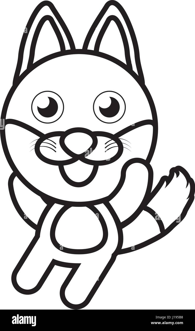 Cartoon Fuchs Tier Umriss Stock-Vektorgrafik - Alamy