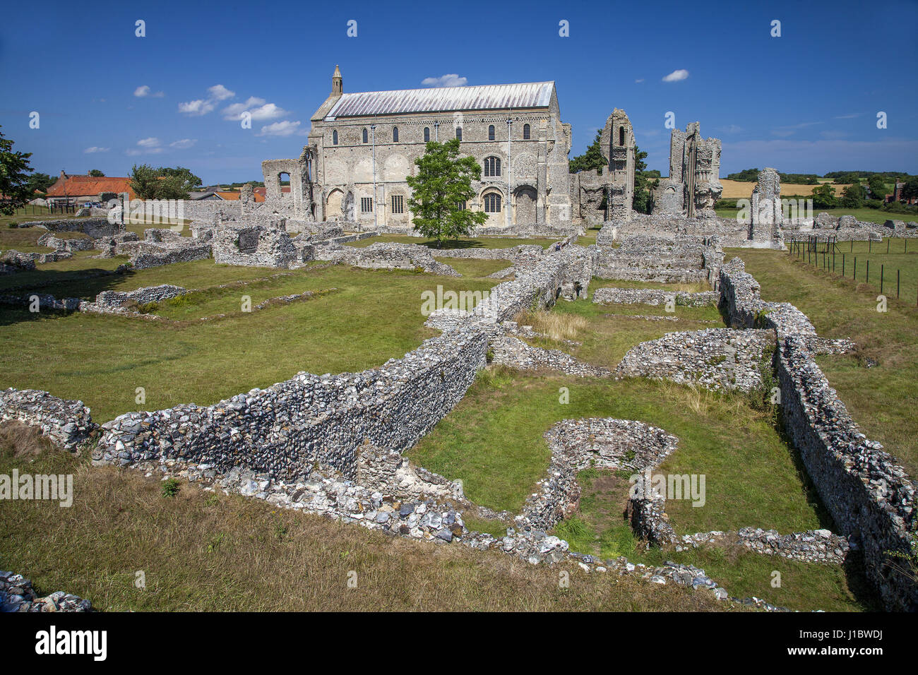Binham Priory, auch bekannt als Str. Marys Priorat, eine zerstörte ...