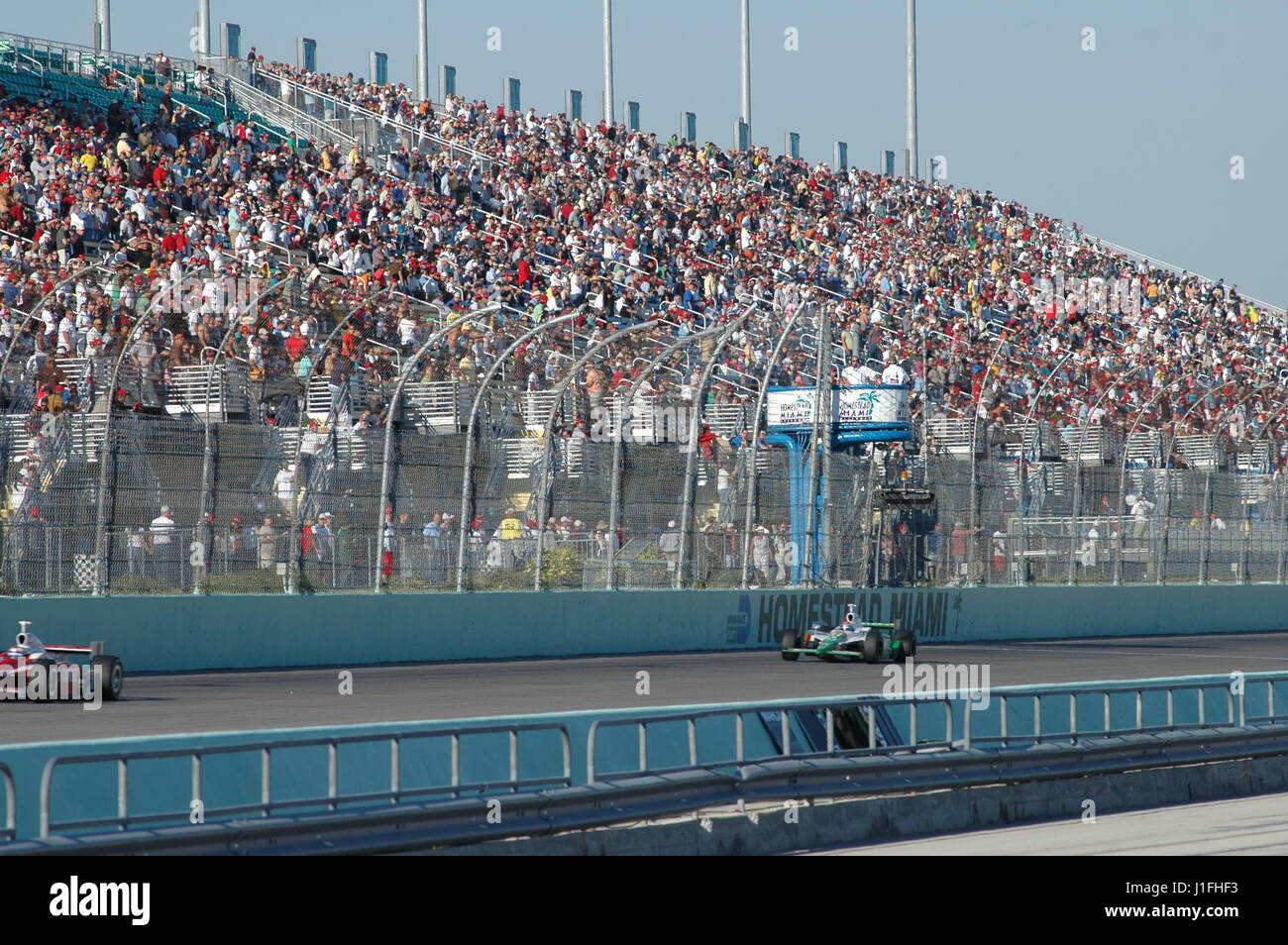 Indy racing Miami Homestead Speedway USA steht voller Menschen ...