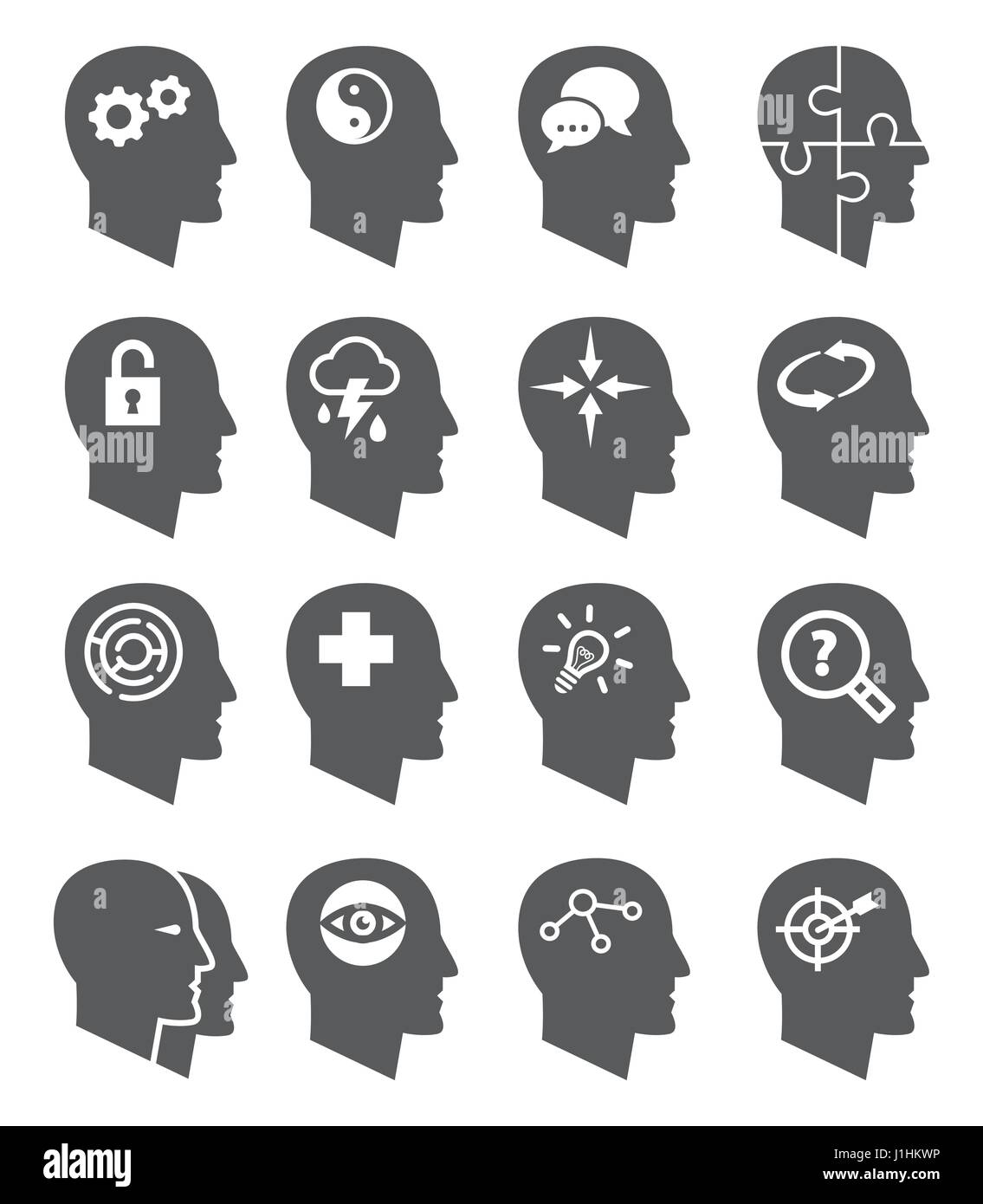 Psychologie-Vektor-Icons set Stock-Vektorgrafik - Alamy
