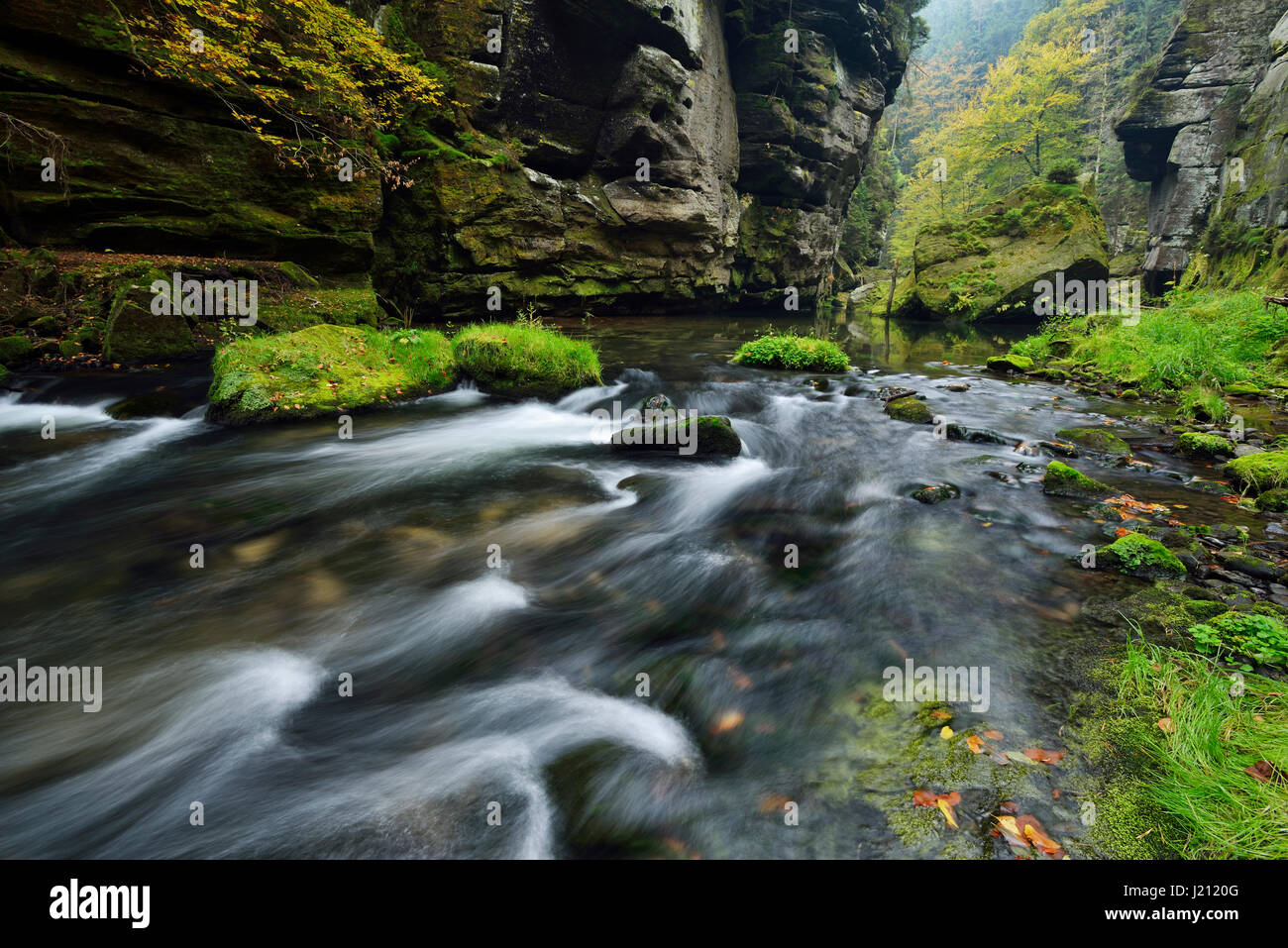 Fluss kamnitz kamenice edmundsklamm sandsteinklippen kamnitz -Fotos und ...