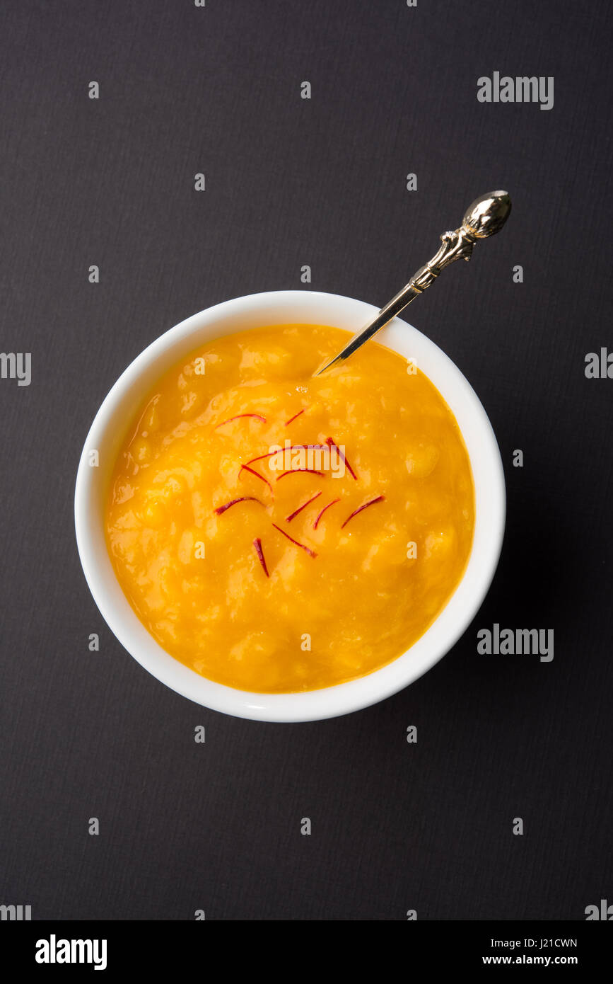 Alphonso Mango Pulp oder Hapus Aam Ras oder Amba Ras in Marathi ...