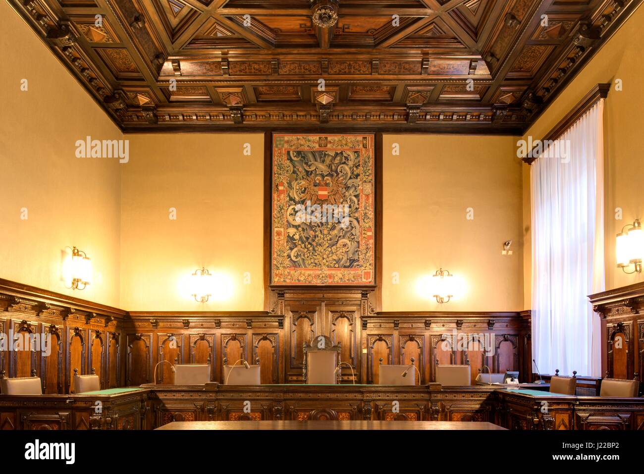 Wien, Justizpalast, Gerichtssaal Stockfotografie - Alamy