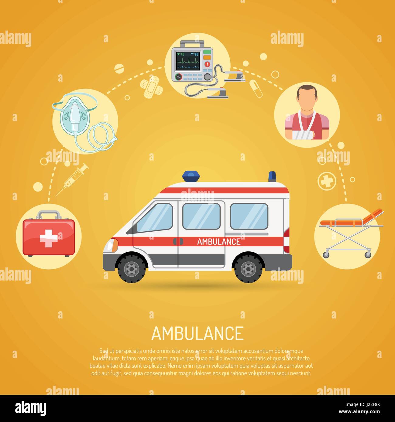 Notfall rettungswagen Stock-Vektorgrafiken kaufen - Alamy